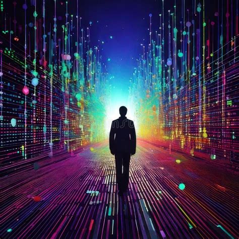 Futuristic Network And Data Flow Concept Art Cyber Network And Digital