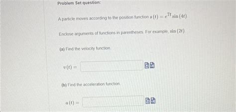 solved a particle moves according to the position function