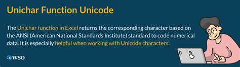 unichar function formula examples how to use unicode wall street