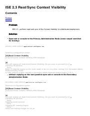 213610 Ise 2 3 Rest Sync Context Visibility Pdf ISE 2 3 Rest Sync Context Visibility Contents