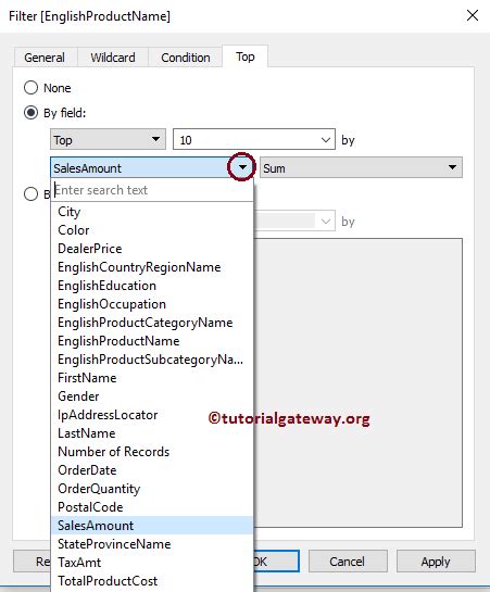 Top Filters In Tableau