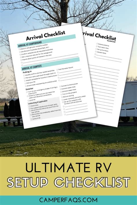 Ultimate Rv Setup Checklist Printable Pdf Artofit
