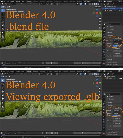 Bug Blender 4 3 Ignores Render Method Dithered When Exporting To Gltf Materials And