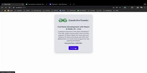 How To Integrate Stripe Payments In React App Using Express Geeksforgeeks