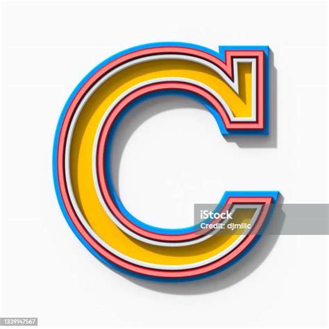 슬래브 세리프 다채로운 윤곽 글꼴 그림자 편지 C 3d 3차원 형태에 대한 스톡 사진 및 기타 이미지 3차원 형태 알파벳