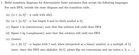 1 build transition diagrams for deterministic finite
