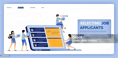 공석의 기준과 자격에 따라 구직자를 선택하는 벡터 일러스트레이션 디자인은 방문 페이지 웹 웹 사이트 모바일 앱 포스터 전단지