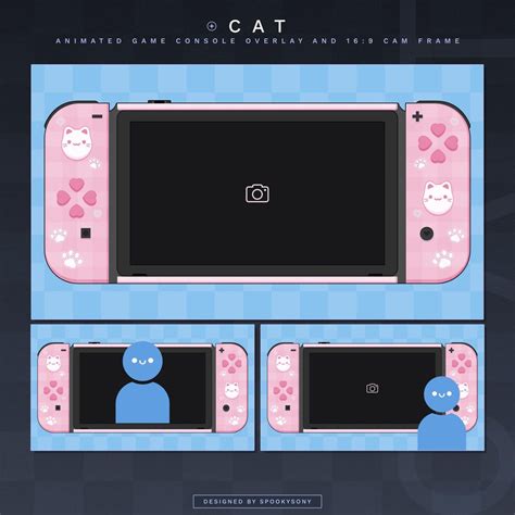 Animated Webcam Frames And Overlay Game Console Gaming Chatting Overlays Cute Cat Paw