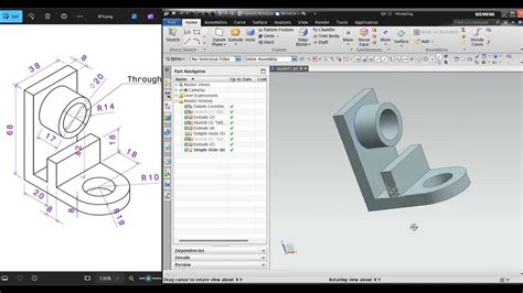 Nx Siemens Cad Tutorial Part 2 Nx Cad 3d Model Basic Beginners Nx