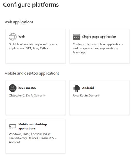 which platform type to choose in azure ad portal · issue 179