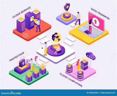 Data Center Isometric Concept Stock Vector Illustration Of Design