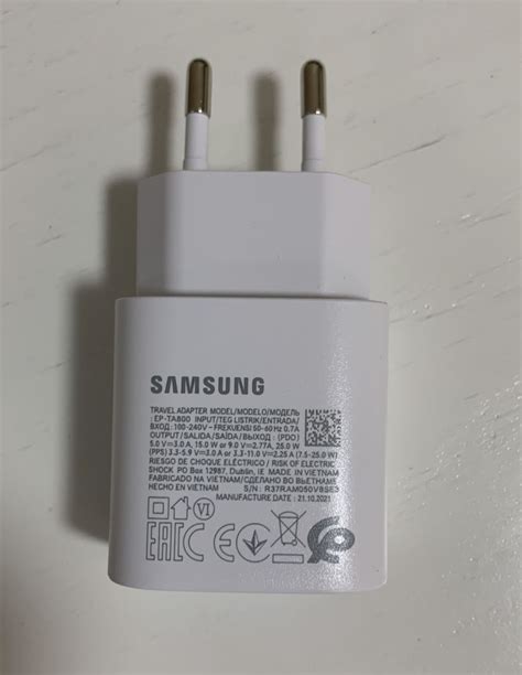 Сетевое зарядное устройство Samsung EP-TA800, без кабеля, Power ...