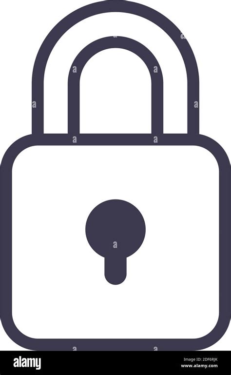 Padlock Line Style Icon Design Of Security Lock And Access Theme Vector