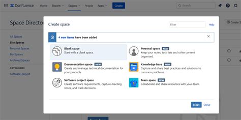 Space Template Confluence
