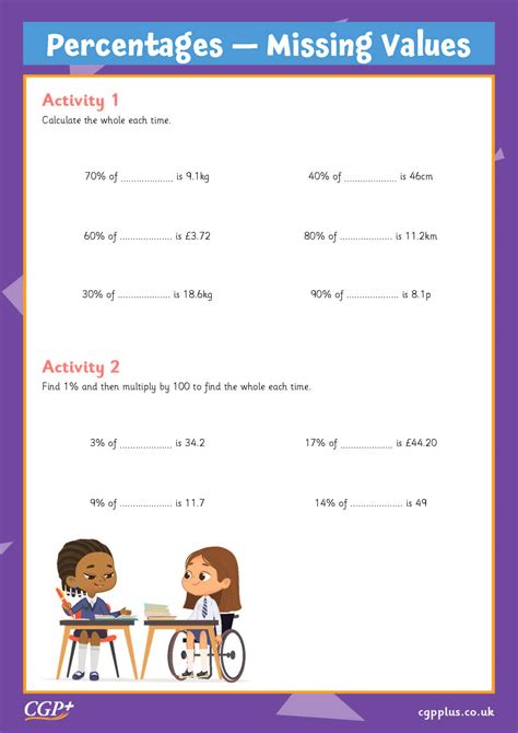 Percentages — Missing Values Problem Solving Stretch Year 6 Cgp Plus