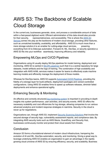 PPT AWS S The Backbone Of Scalable Cloud Storage PowerPoint Presentation ID