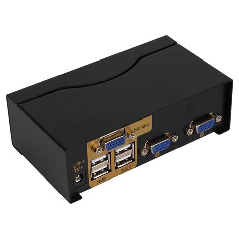 Vcom Monitor Kvm Switch 2 In 1 Vga 1080p Fhd With Button Ir Remote