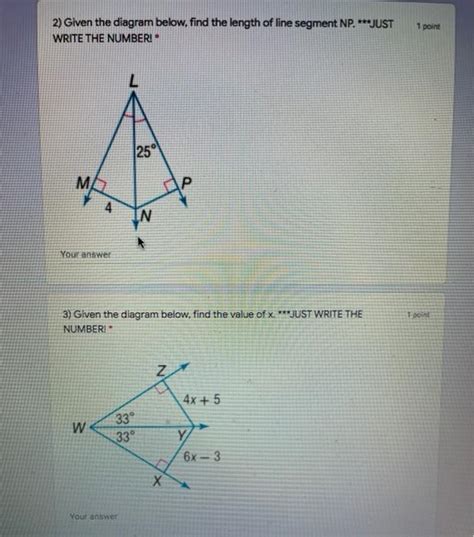 Solved Given The Diagram Below Find The Length Of Line Chegg