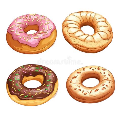 Delicious Assorted Donuts And Ring Pastries Sweet Treats Bakery Food