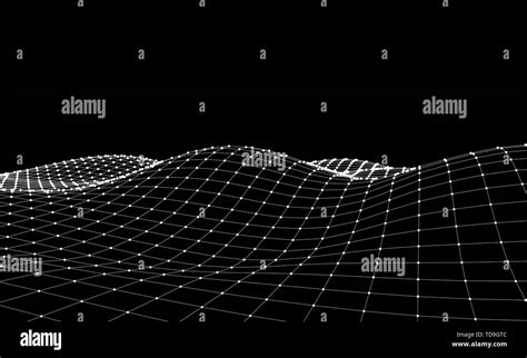 Abstract Vector Three Dimensional Digital Terrain Of Big Data Concept Graphics With Artificial