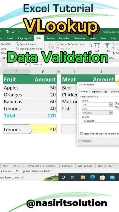 Vlookup With Data Validation Excelformula Exceltips Vlookup