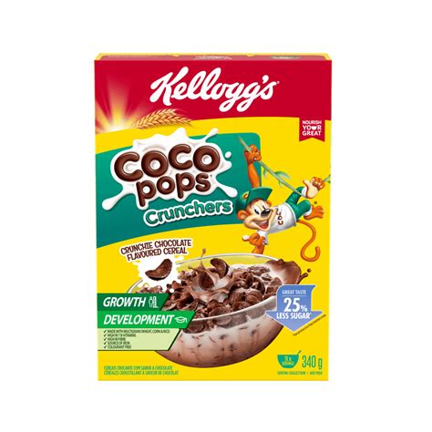 Coco Pops Crunchers Wheat Fiber Cereal Kelloggs Za