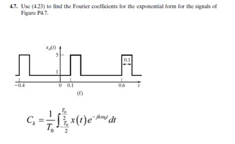 Solved Use 4 23 To Find The Fourier Coefficients For The