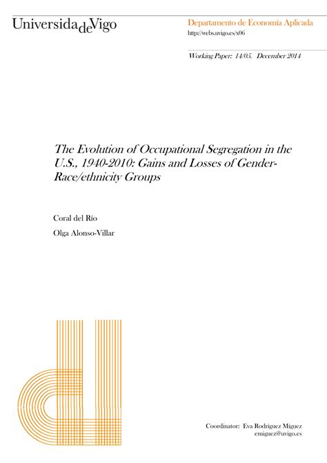 Pdf The Evolution Of Occupational Segregation In The United States