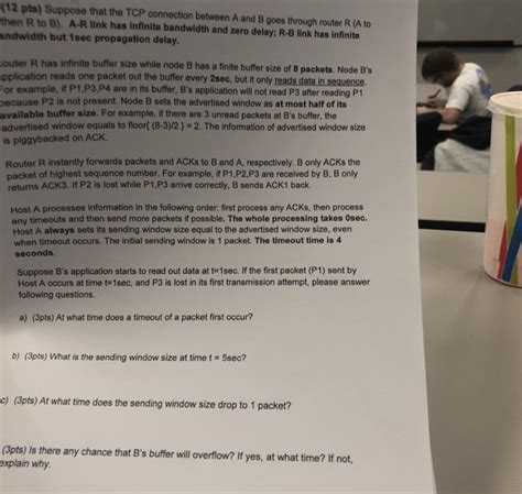 12 Pts Suppose That The Tcp Connection Between A And