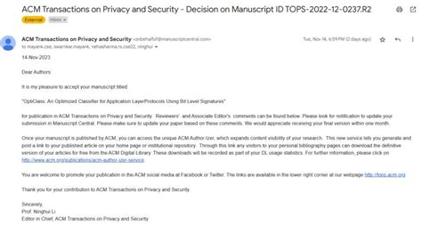 One Of The Works Entitled Opticlass An Optimized Classifier For Application Layer Protocols