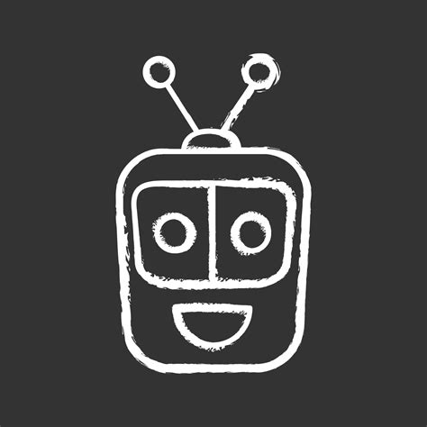 Chatbot Chalk Icon Talkbot Modern Robot Square Head Laughing Chat