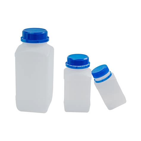 Lab Plasticware Chemical Wide Mouth Sample Liquid Storage Container Blue Cap Plastic Reagent Lab Plasticware Chemical Wide Mouth Sample Liquid Storage Container Blue Cap Plastic Reagent