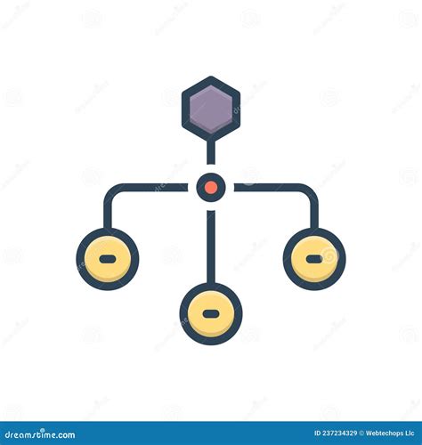 color illustration icon for hierarchical structure development and