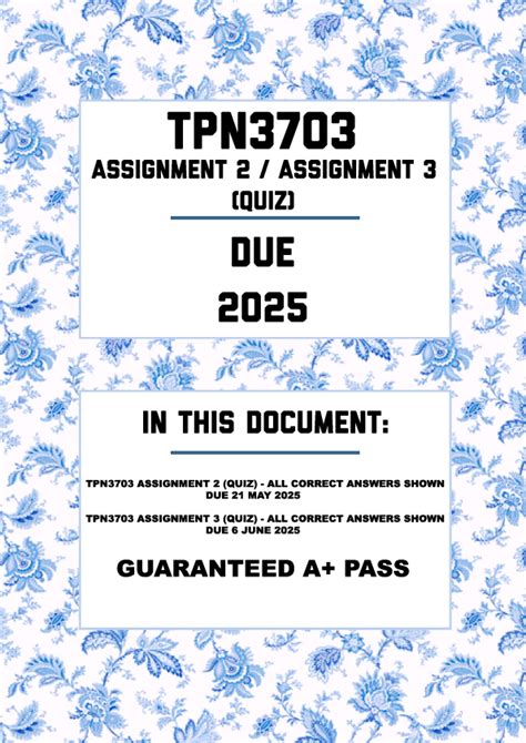 tpn3703 assignment 2 and assignment 3 quiz 100 correct answers shown