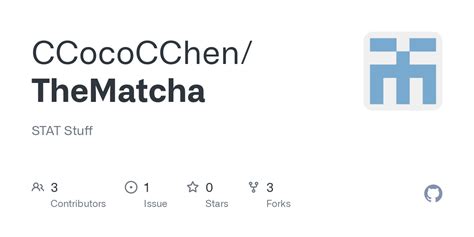 GitHub CCocoCChen TheMatcha STAT Stuff