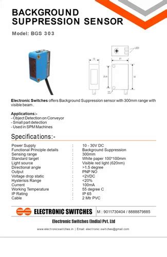 Background Suppression Sensor At ₹ 2500piece Diffuse Mode Sensor In Nashik Id 2854177279873