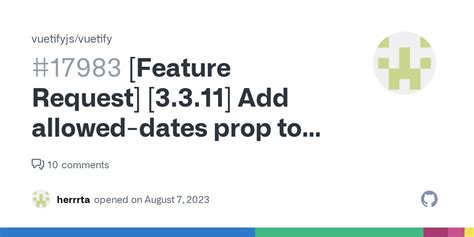 [feature request] [3 3 11] add allowed dates prop to vdatepicker
