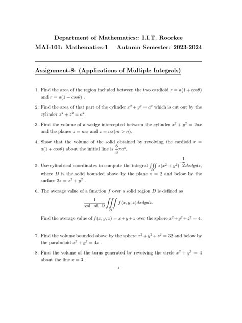 Assignment08 Mai101 Pdf Mathematical Analysis Mathematical Objects