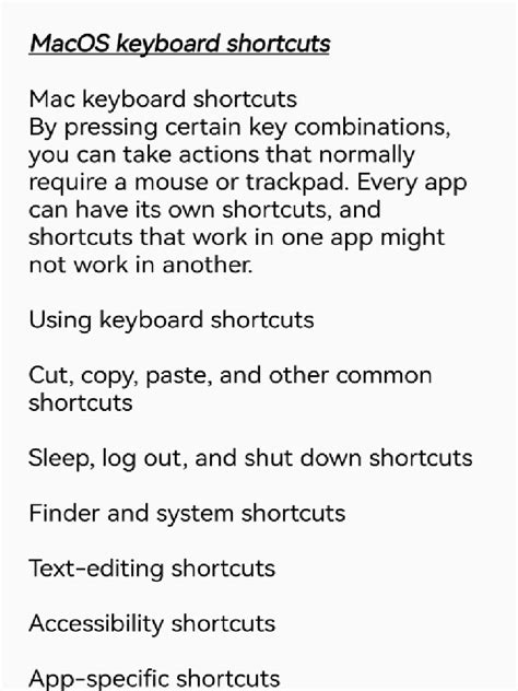 Macos Keyboard Shortcuts Pdf