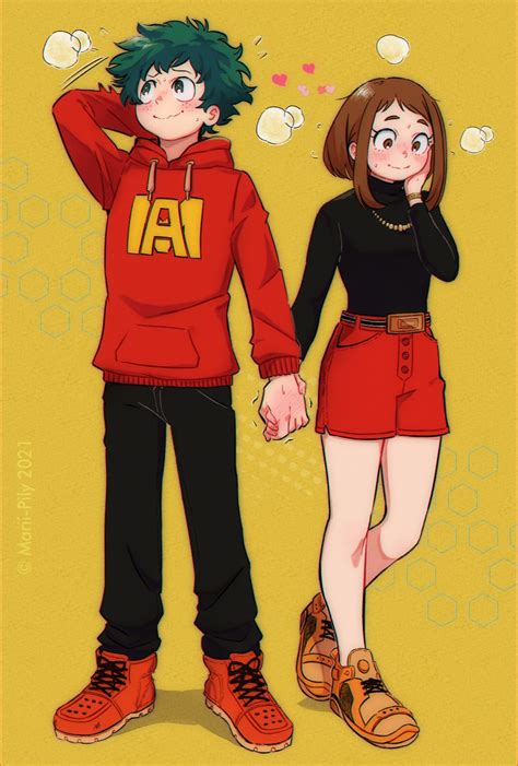 Midoriya Izuku And Uraraka Ochako Boku No Hero Academia Drawn By