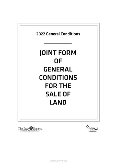 Abel Property Joint Form Of General Conditions 2022 Page 1