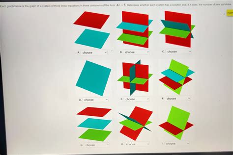 solved each graph below is the graph of a system of three
