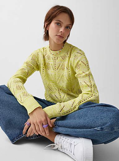 Diamond Pattern Openwork Sweater Twik Simons