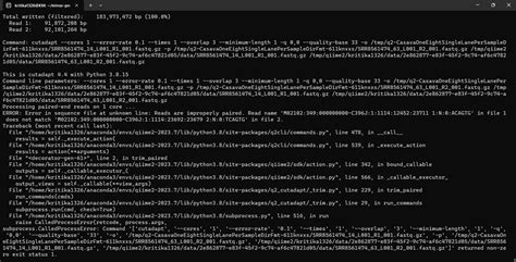 Plugin Error From Cutadapt Qiime 2023 7 0 Technical Support Qiime