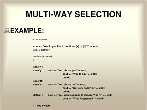 ppt control structures multi way selection powerpoint presentation
