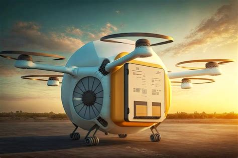 Premium Photo Delivery Of Goods With Drones Autonomous Cargo