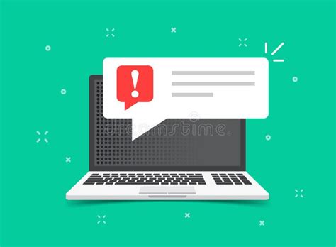 Laptop Notification Icon In Flat Style Computer Vector Illustration On