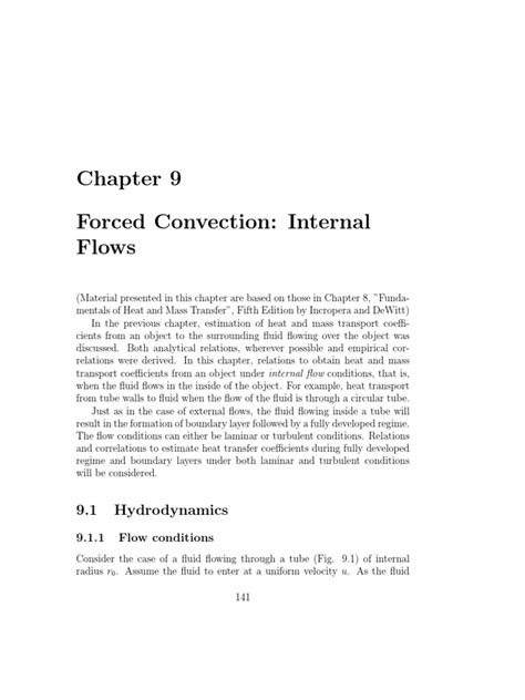 Forced Convection Internal Flows 9 1 Hydrodynamics Pdf Boundary