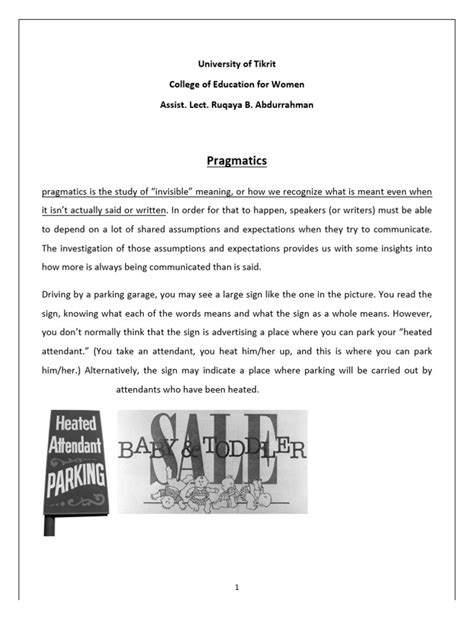 Pragmatics Fourth Year Pdf