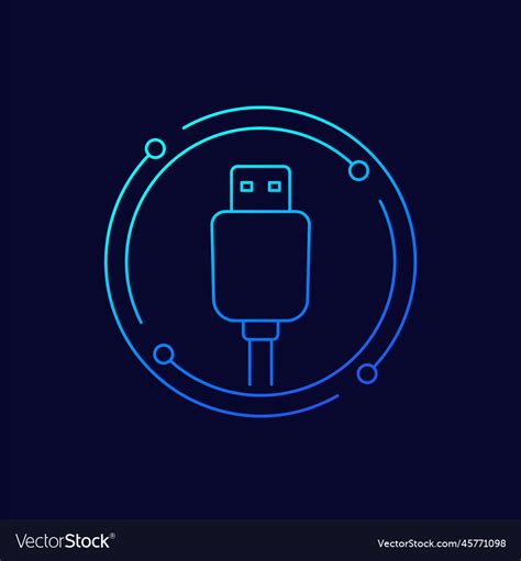 Usb Plug Line Icon Royalty Free Vector Image VectorStock